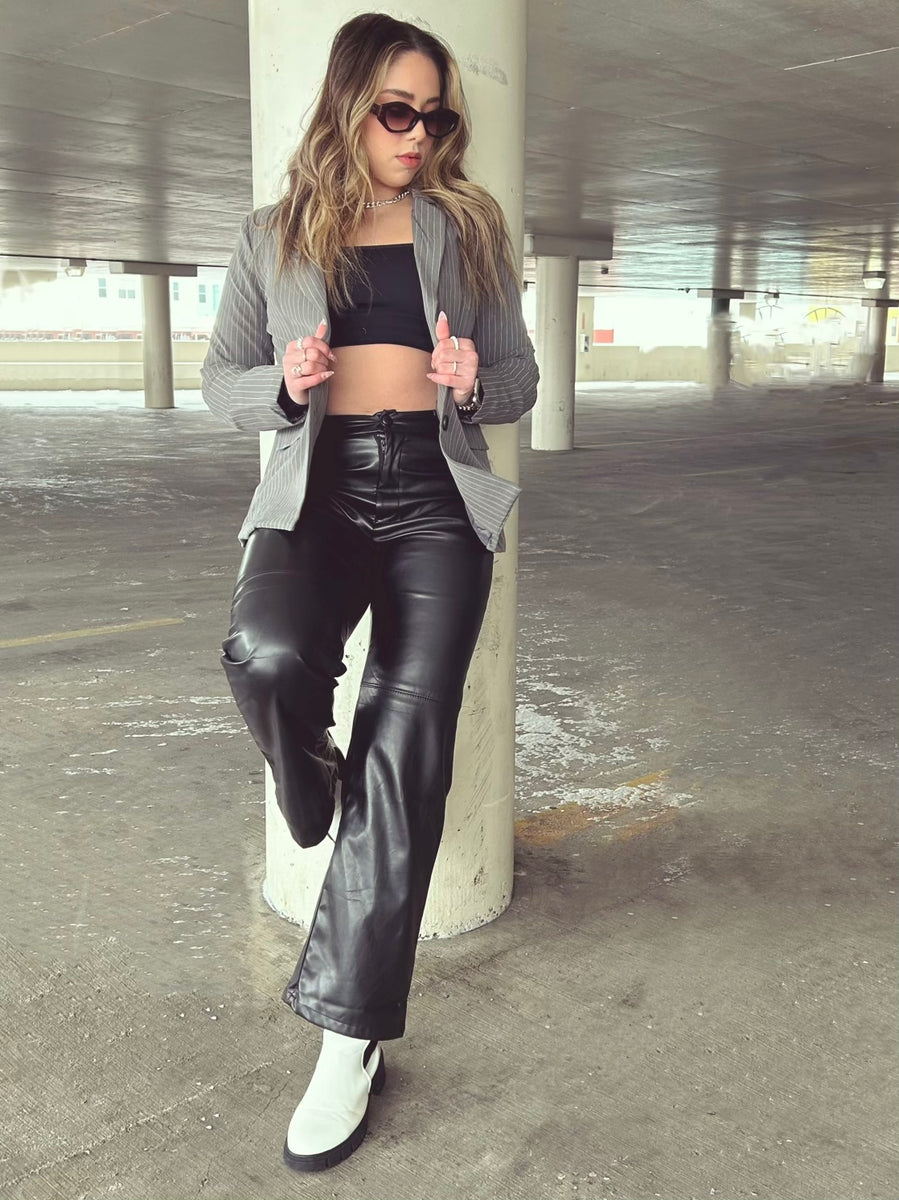 Hailey Grey Pinstripe Blazer – Uncommon Lux